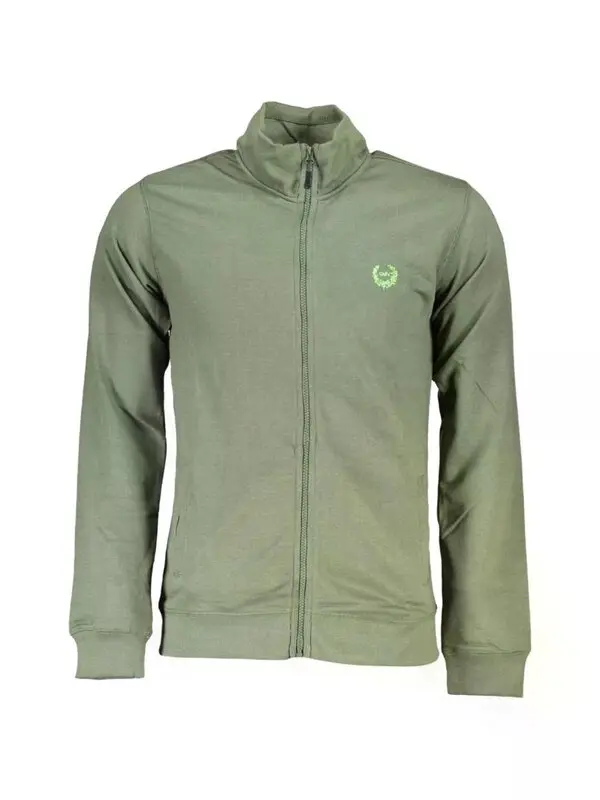 GIAN MARCO VENTURI VINTAGE Logo-embroidered Zip-up Sweater