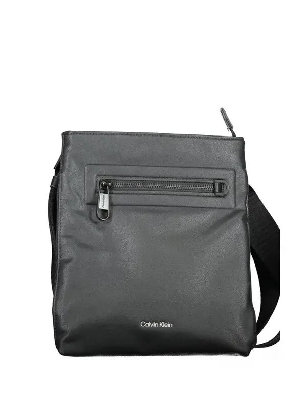 Calvin Klein Logo-print Zip-pocket Messenger Bag - Black