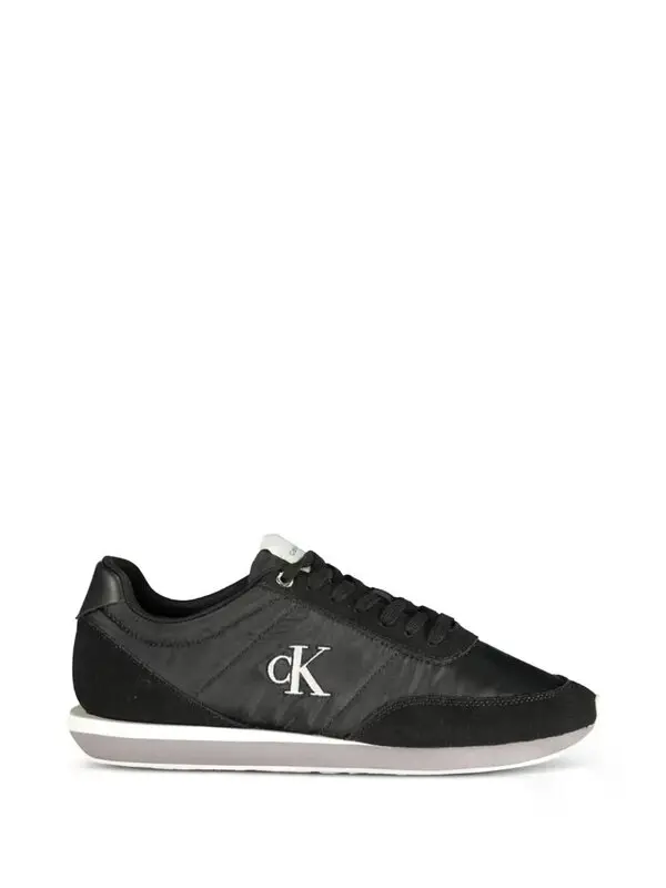 Calvin Klein Logo-patch Panelled Sneakers - Black