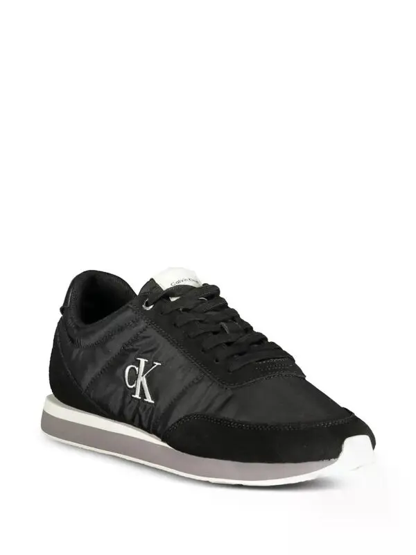 Calvin Klein Logo-patch Panelled Sneakers - Black