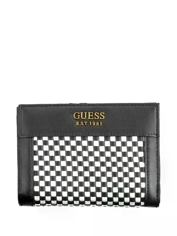 Guess Check-pattern Wallet - Black