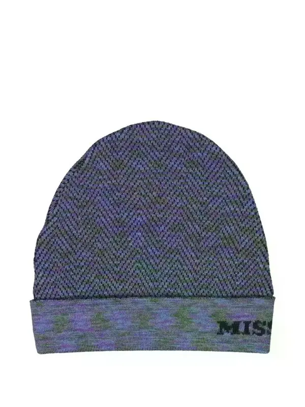 Missoni Logo Detail Beanie - Purple