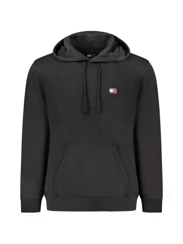 Tommy Hilfiger Logo-patch Kangaroo-pocket Hoodie - Black