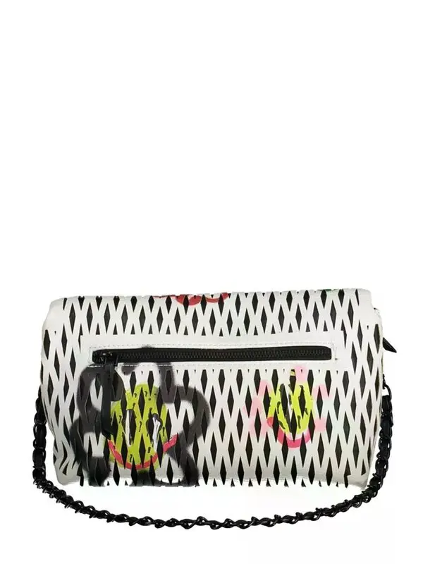 Desigual Graffiti-print Cut-out Crossbody Bag - White