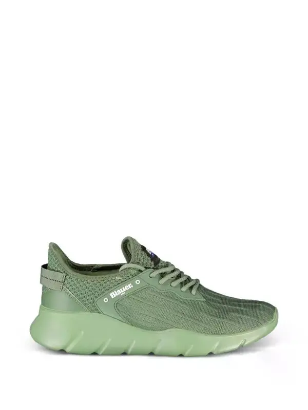 BLAUER. Knitted Lace-up Sneakers - Green