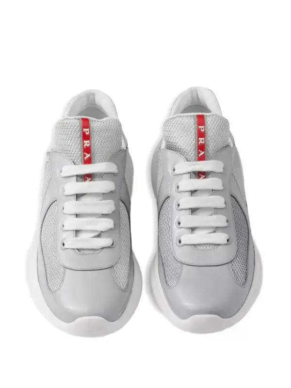 Prada America's Cup Biker Fabric Sneakers - Grey