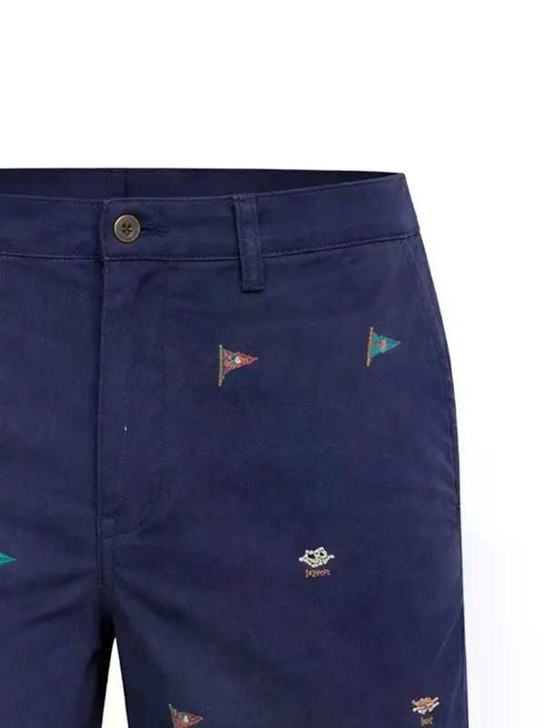 Polo Ralph Lauren Embroidered Cotton Shorts - Blue