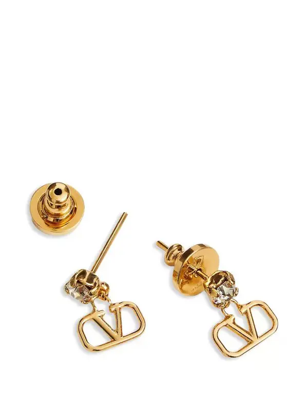 Valentino Garavani Vlogo Signature Drop Earrings With Swarovski Crystals