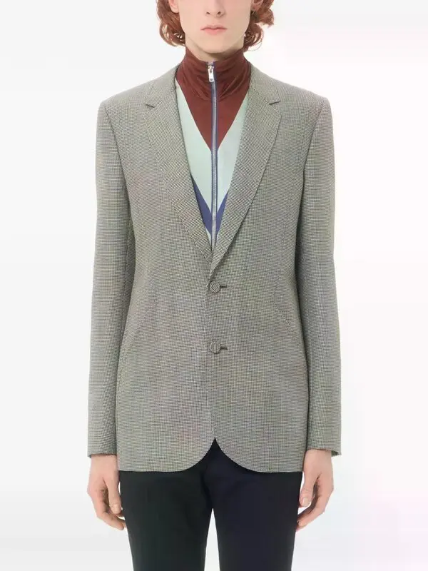 Valentino Garavani Single-breasted Wool Jacket With Houndstooth Pattern