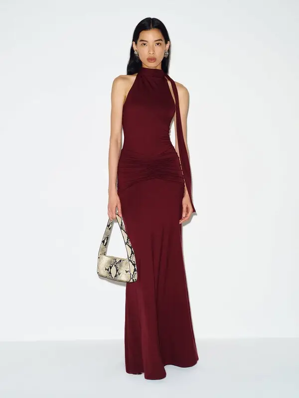 REFORMATION Serena Knit Maxi Dress - Red