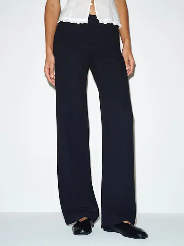 REFORMATION Vida Low Rise Long Pant - Black
