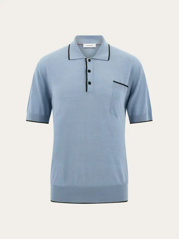 FERRAGAMO Knitted Polo With Contrasting Trims
