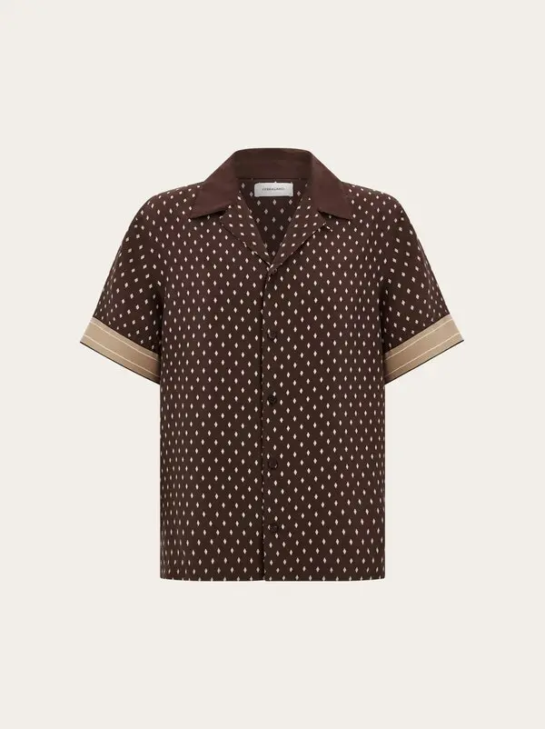 FERRAGAMO Habotai Silk Shirt - Brown