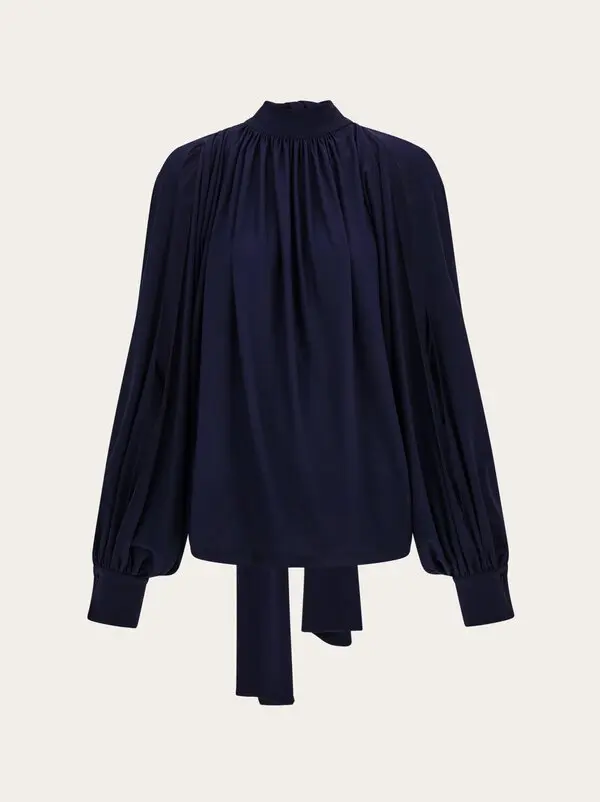 FERRAGAMO Gathered Top With Shoulder Slit Detail