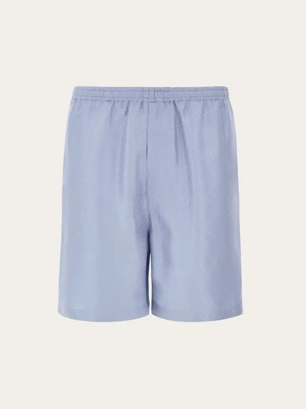 FERRAGAMO Silk Bermuda Shorts - Blue