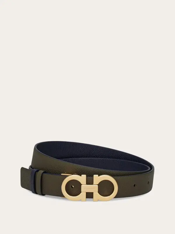FERRAGAMO Gancini Reversible Belt - Green