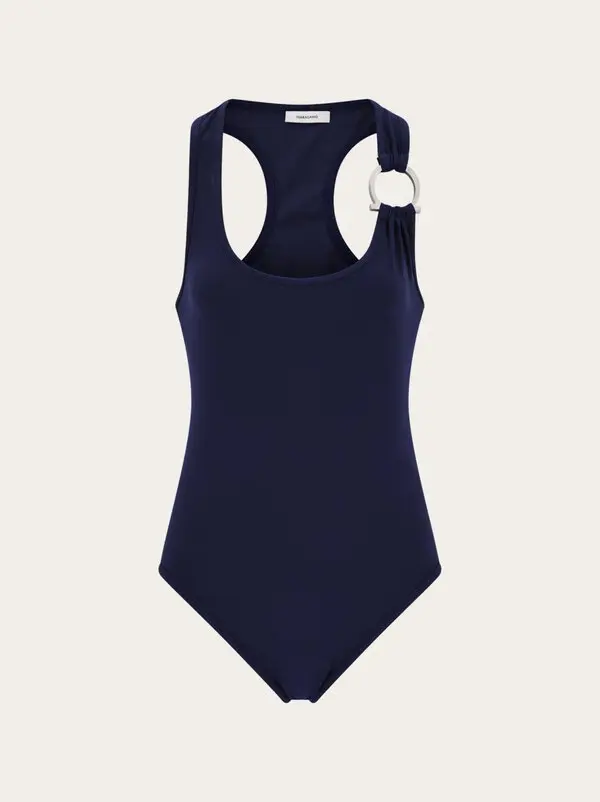 FERRAGAMO Gancini Full Swimsuit - Blue