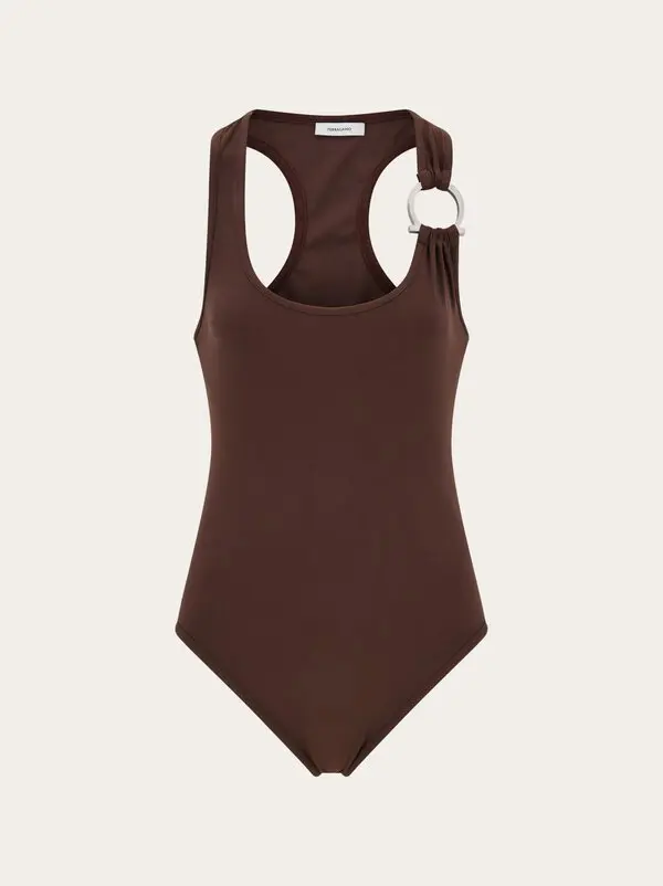 FERRAGAMO Gancini One-piece Swimsuit - Brown