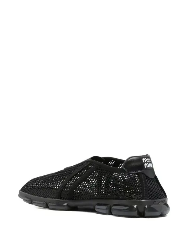 Miu Miu Mesh Slip-on Sneakers - Black