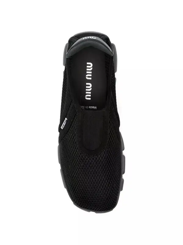 Miu Miu Mesh Slip-on Sneakers - Black