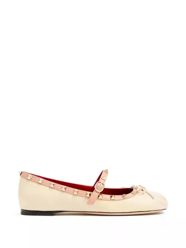 Valentino Garavani Rockstud Ballerina Flats - Neutrals