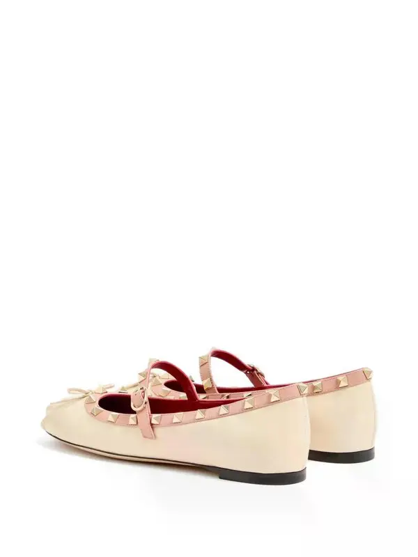 Valentino Garavani Rockstud Ballerina Flats - Neutrals