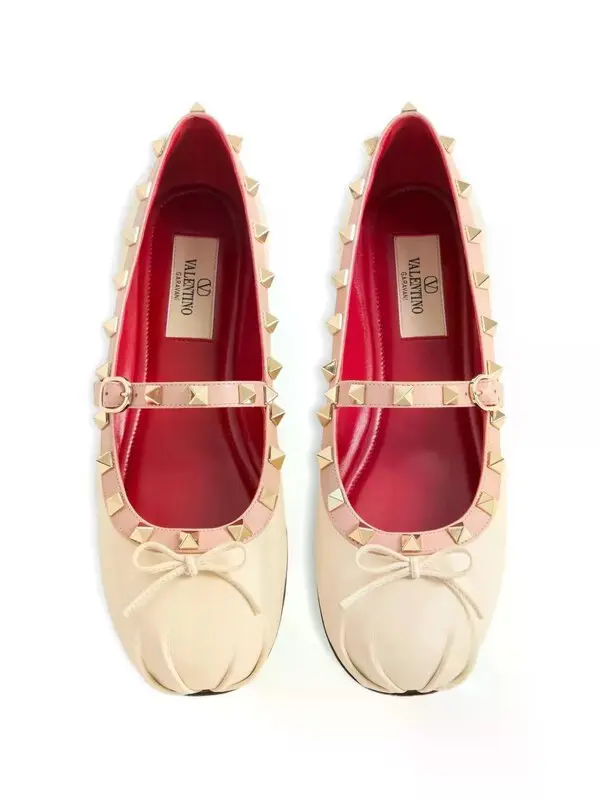 Valentino Garavani Rockstud Ballerina Flats - Neutrals