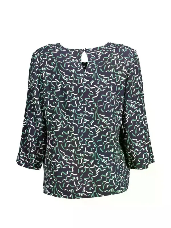 Gant Abstract Ribbon-print Blouse - Blue