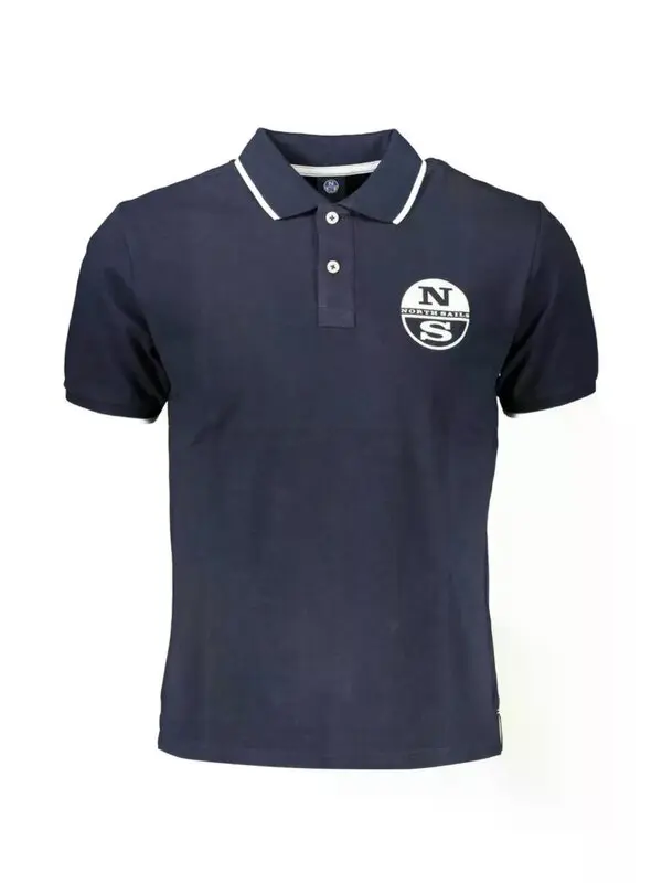 NORTH SAILS Logo-print Tipped Polo Shirt - Blue