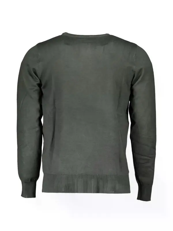 U.S. Grand Embroidered-logo Crew-neck Sweater - Green