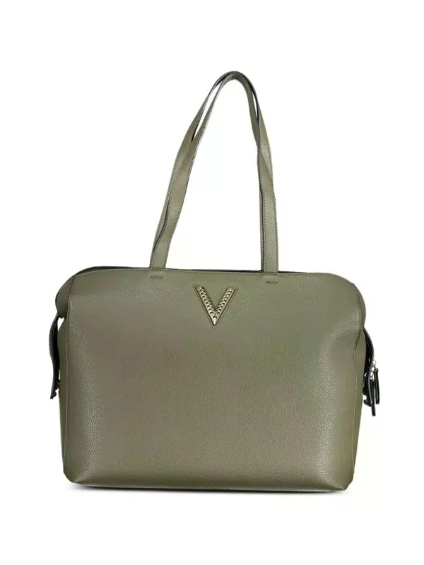 MARIO VALENTINO V Logo Pebbled Tote Bag - Green