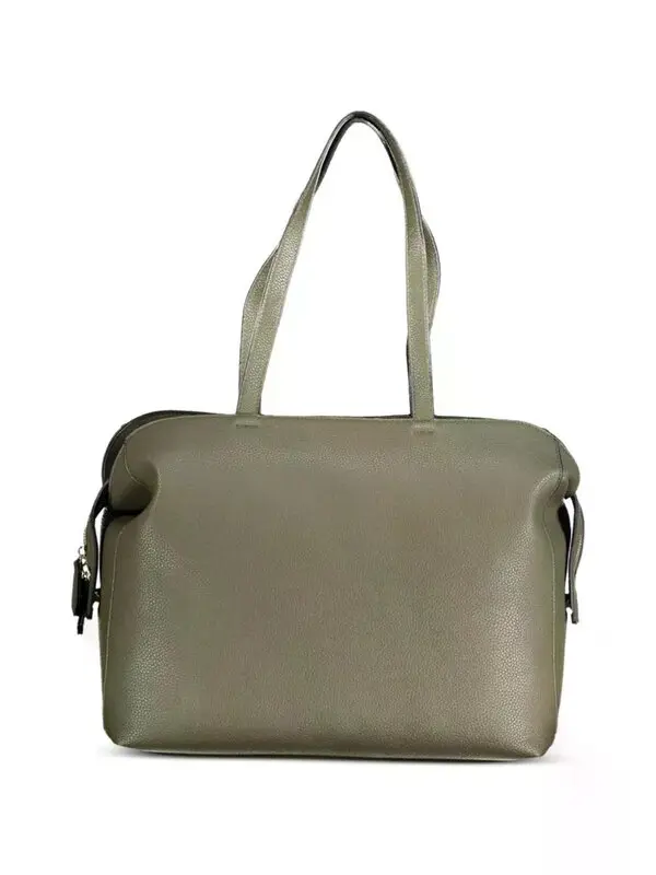 MARIO VALENTINO V Logo Pebbled Tote Bag - Green