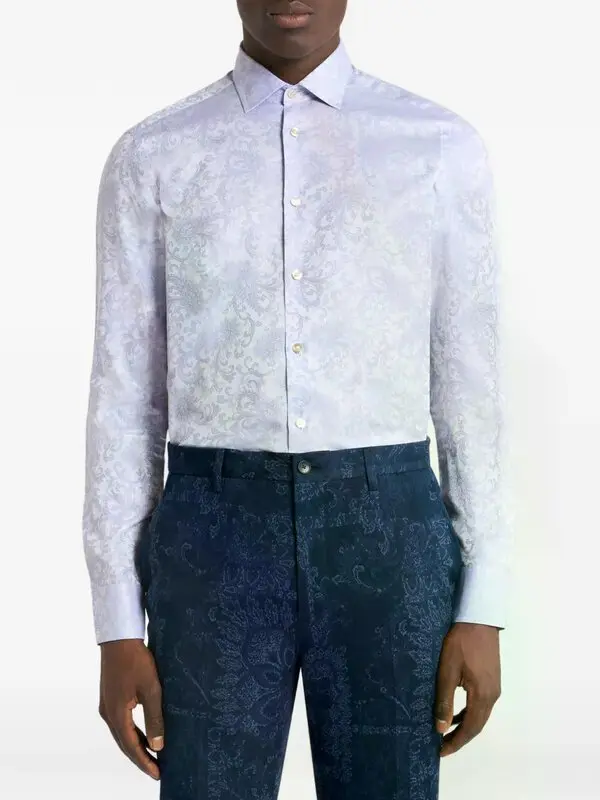 Etro Paisley Jacquard Shirt - Purple