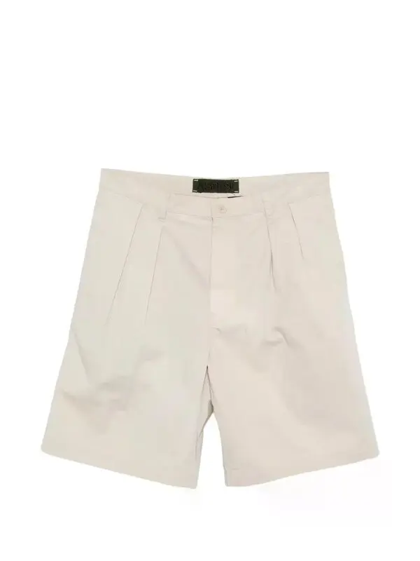 Aspesi Pleated Cotton Shorts - Neutrals
