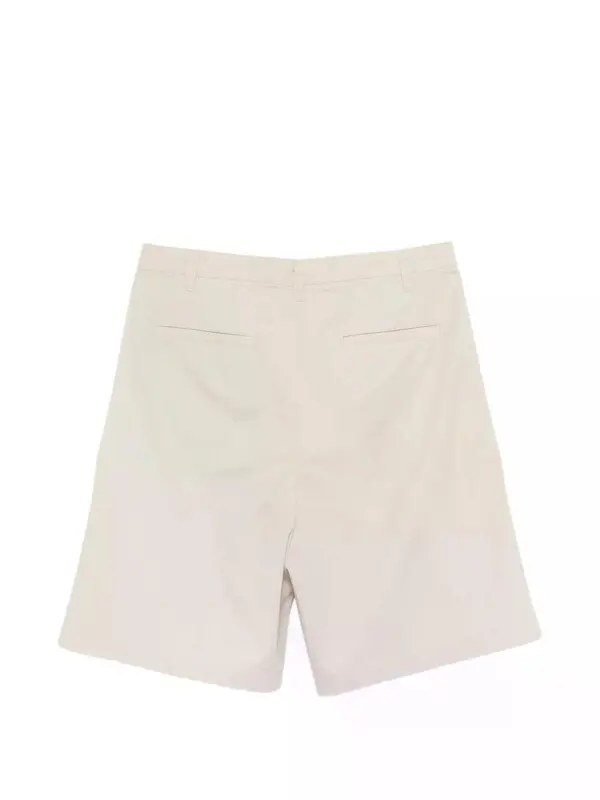Aspesi Pleated Cotton Shorts - Neutrals