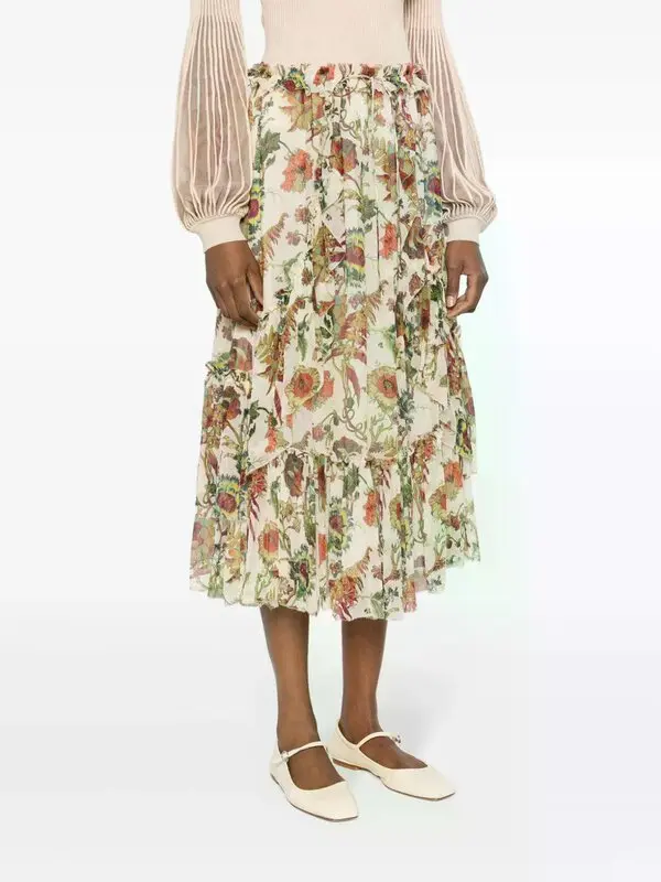 Ulla Johnson Freesia Tiered Silk Skirt