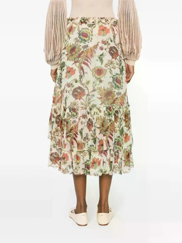 Ulla Johnson Freesia Tiered Silk Skirt