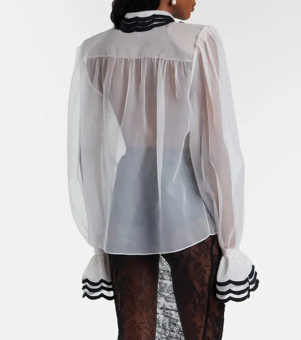 Valentino Garavani Sheer Silk Organza Blouse