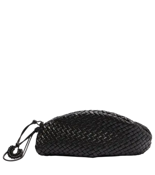 Bottega Veneta Onda Small Intreccio Leather Clutch - Brown