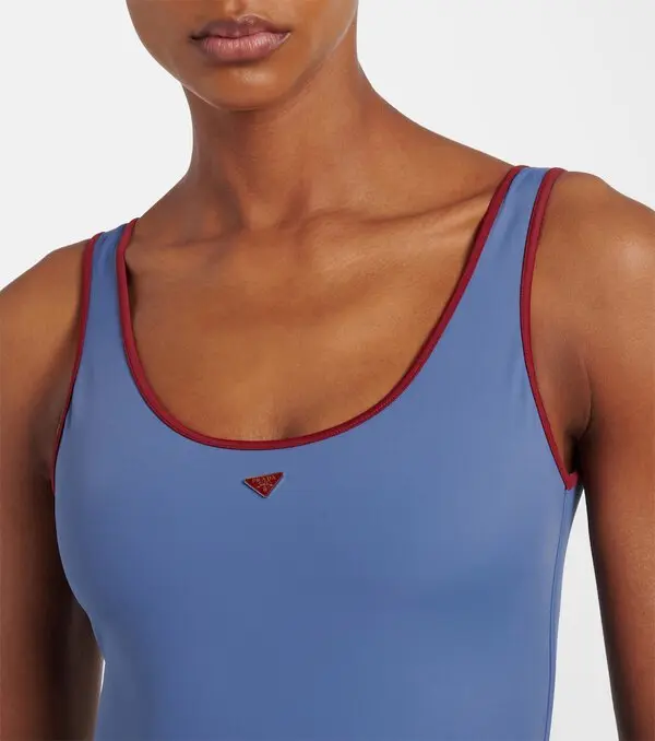 Prada Jersey One Piece Swimsuit - Blue