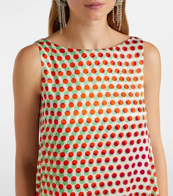 Dries Van Noten Polka-dot Silk Gown - White