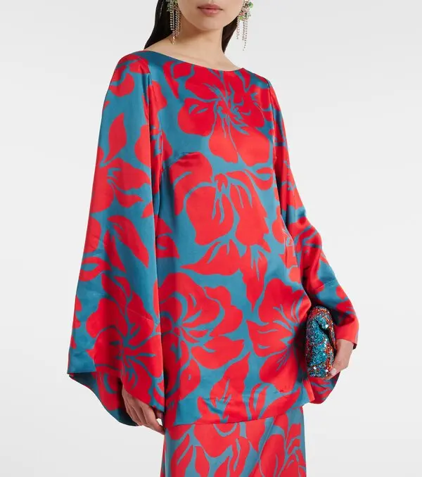 Dries Van Noten Charli Printed Satin Top