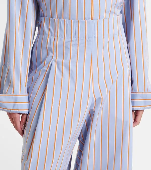 Dries Van Noten Striped Cotton Wide-leg Pants - Blue