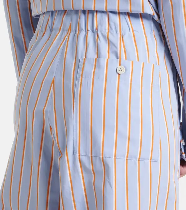 Dries Van Noten Striped Cotton Wide-leg Pants - Blue