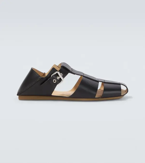 LEMAIRE Convertible Leather Fisherman Sandals - Black