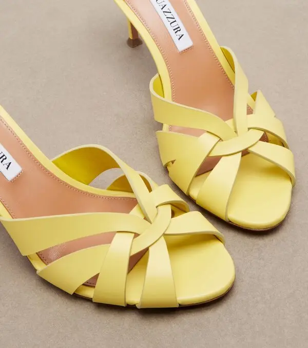 AQUAZZURA Copacabana Leather Mules