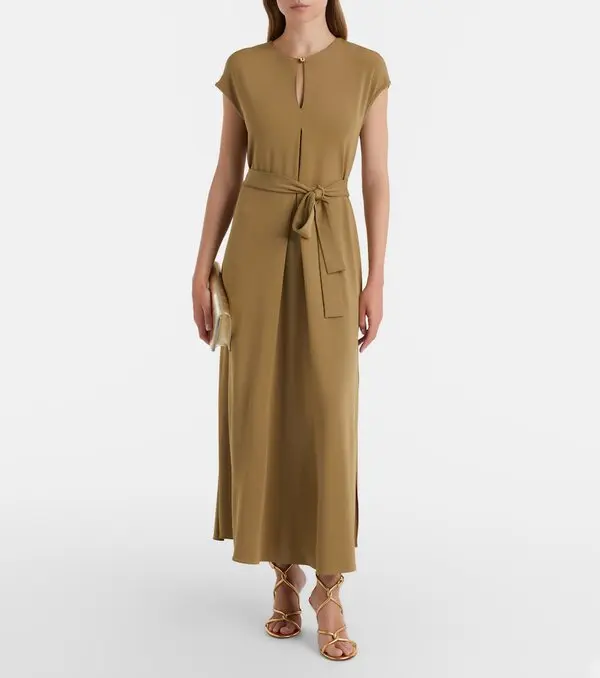 Max Mara Feluca Belted Maxi Dress - Beige