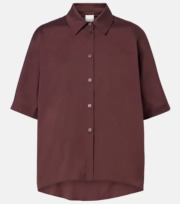 Max Mara Pittura Cotton-blend Shirt - Burgundy