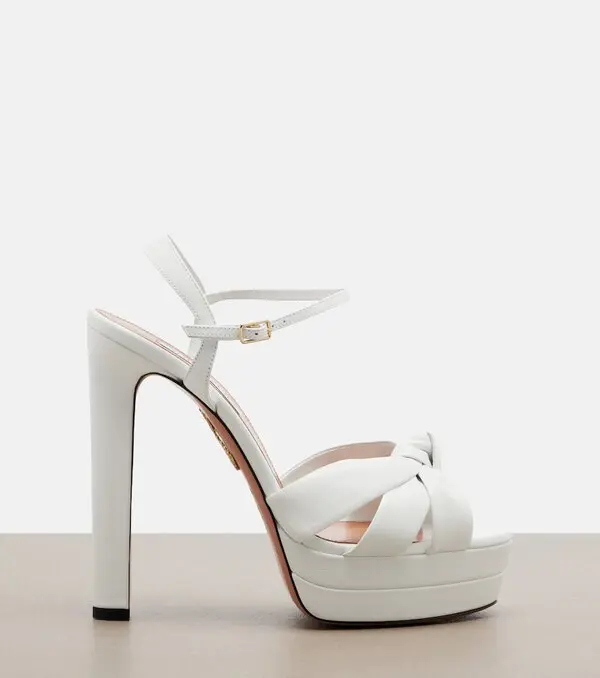 AQUAZZURA Nina Leather Platform Sandals