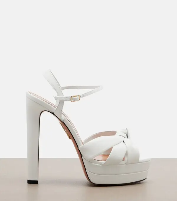 AQUAZZURA Nina Leather Platform Sandals